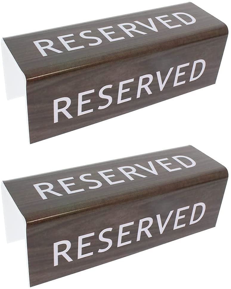 Reserve Pew or Chair Signs 3 Sided Walnut Lucite Reserved Pkg of 2 ...