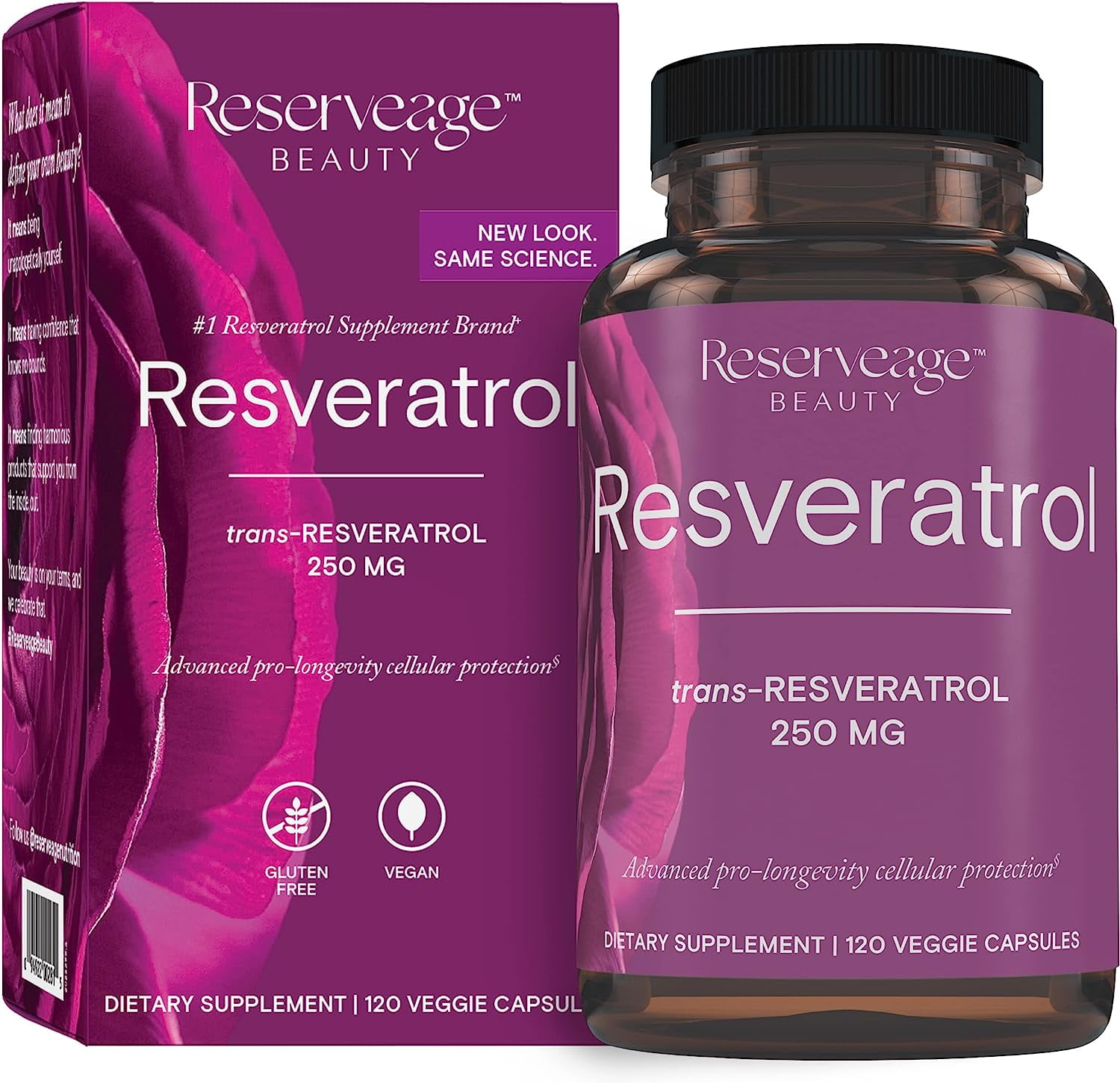 Reserveage Resveratrol 250mg, Antioxidant, Heart & Cellular Health ...