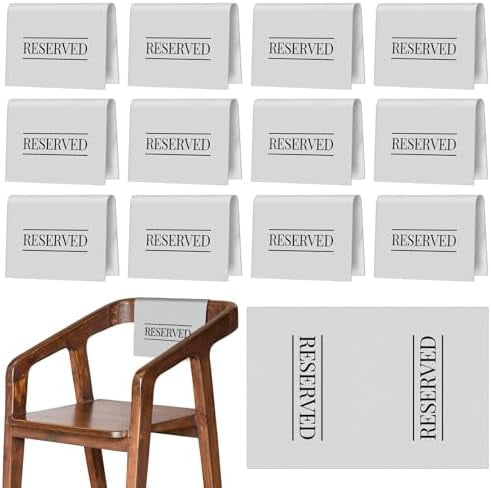 Reserved Chair Signs Church Pew Reserved Sign Seating Placeholder with ...