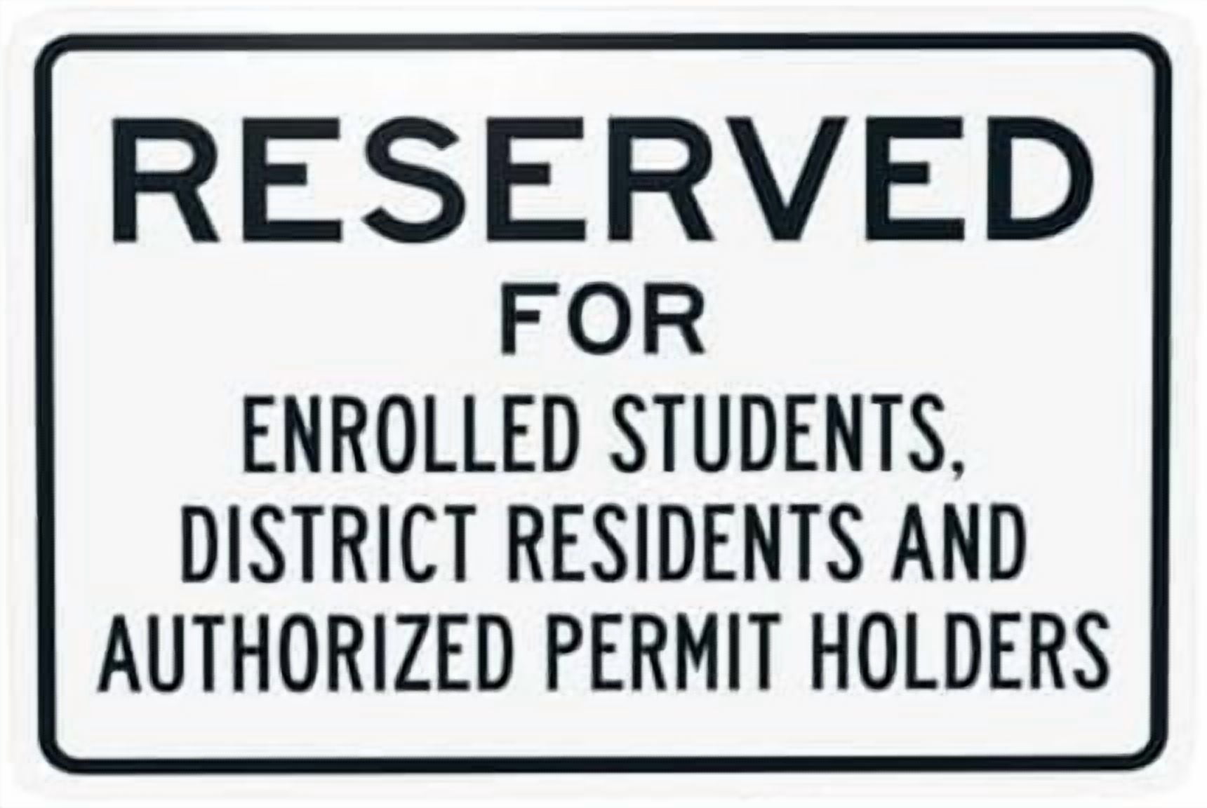Reserved For Enrolled Student Use District Residents And Authorized ...