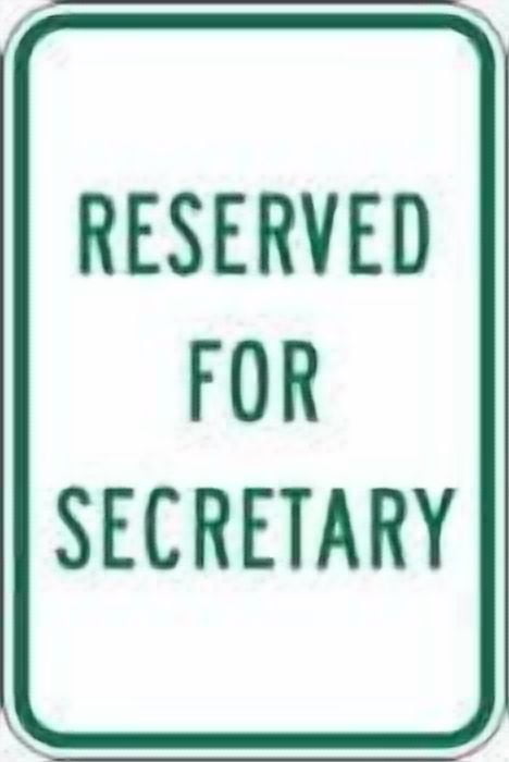 Reserved For Secretary Parking Sign 12"x 8" Metal Signs For Outdoor ...