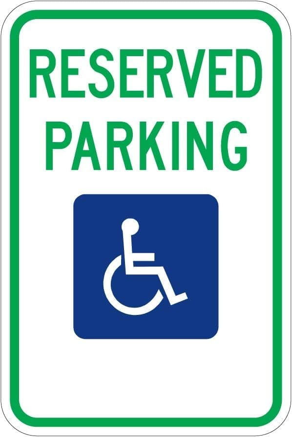 Reserved Handicap Parking Sign Parking Signs Metal Sign Tin Sign 12x16 ...
