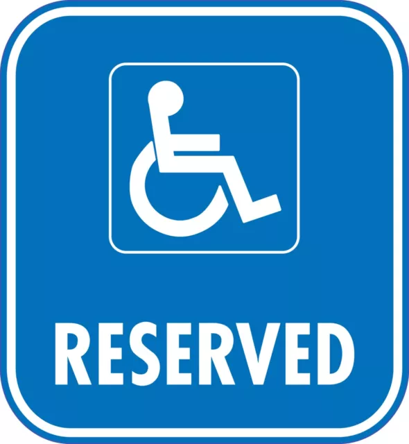 Reserved Handicapped Sign Sticker Window Decal Phone Decal Water Bottle ...
