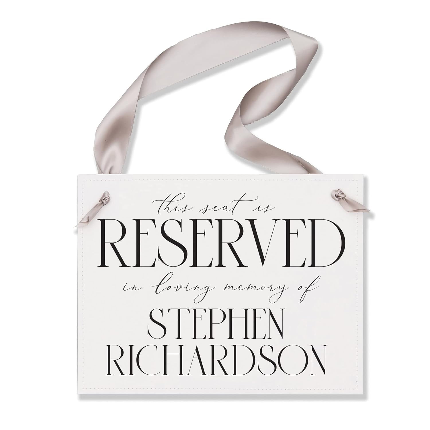 Reserved In Loving Memory Name Chair Sign for Weddings and Events ...