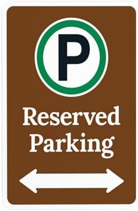 Reserved Parking With Bidirectional Arrow Warning Sign, Rules Security ...