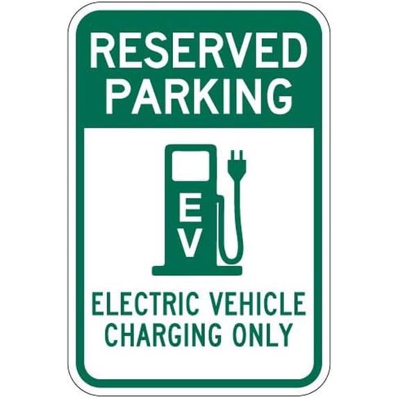 Reserved Parking Electric Vehicle Charging Only Sign 12"x 8" Metal ...