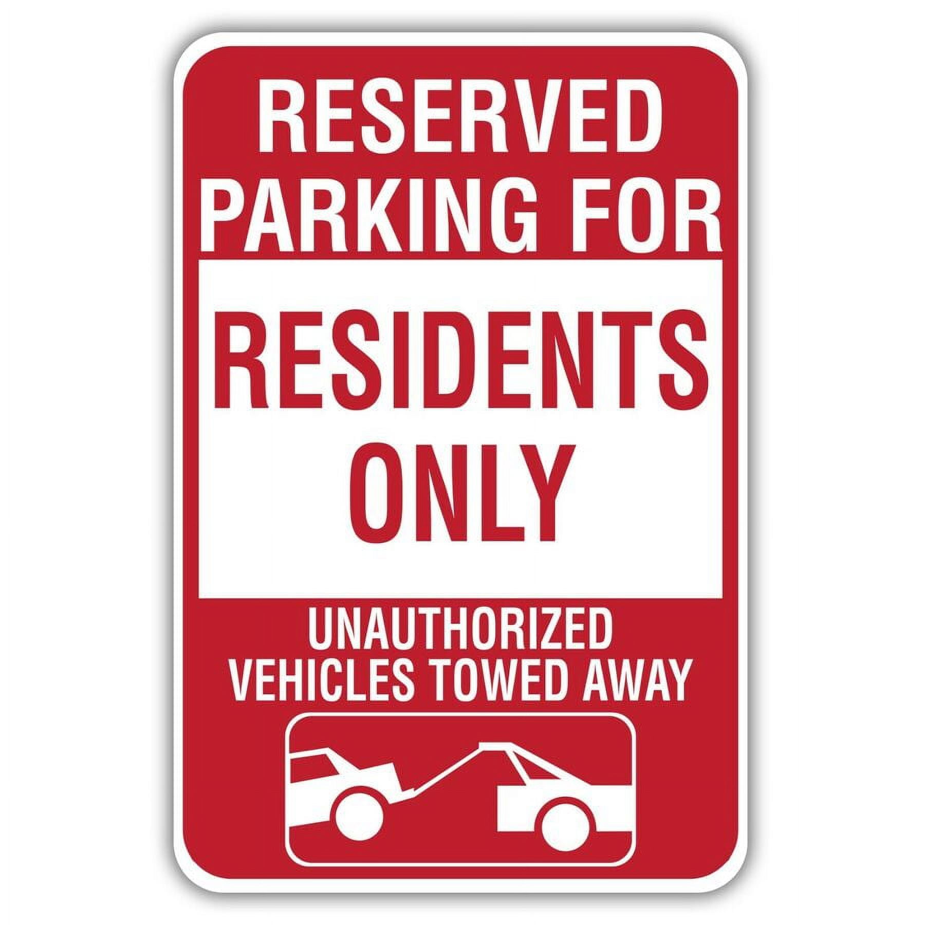 Reserved Parking For Residents Only Metal Sign Size: 8 x 12 Inch ...