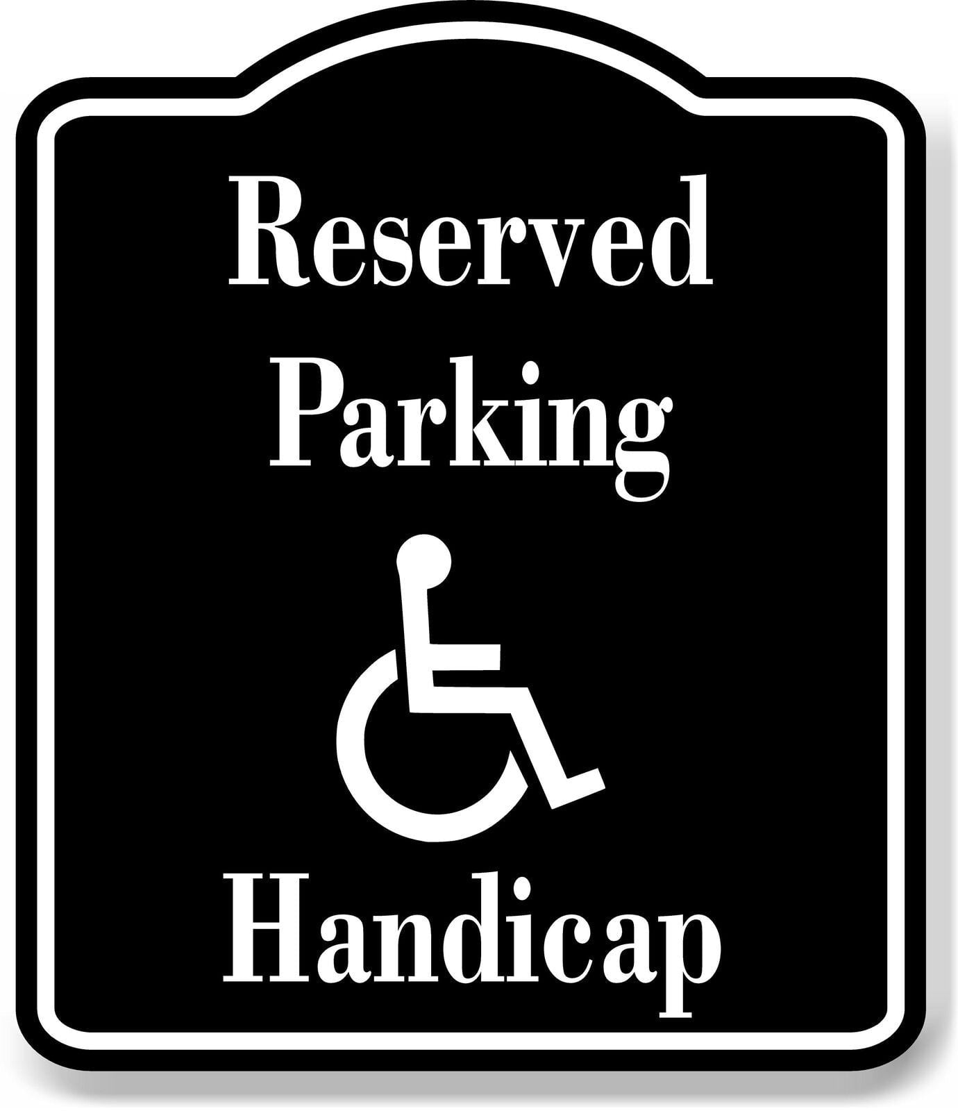 Reserved Parking Handicap Accessible BLACK Aluminum Composite Sign, 8.5 ...