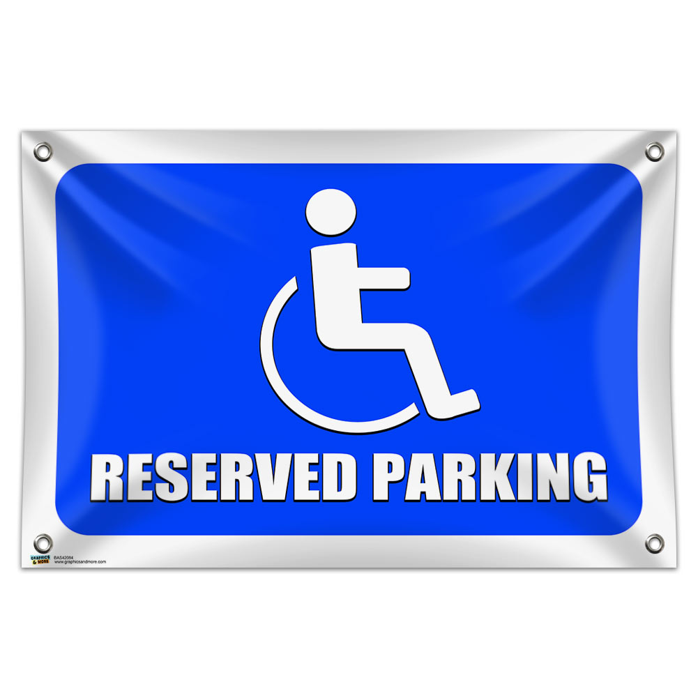 Reserved Parking Handicapped 33" (84cm) x 22" (56cm) Mini Vinyl Flag ...