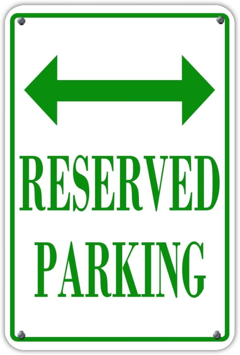 Reserved Parking Metal Tin Signs with Arrow Traffic Control Sign Green ...