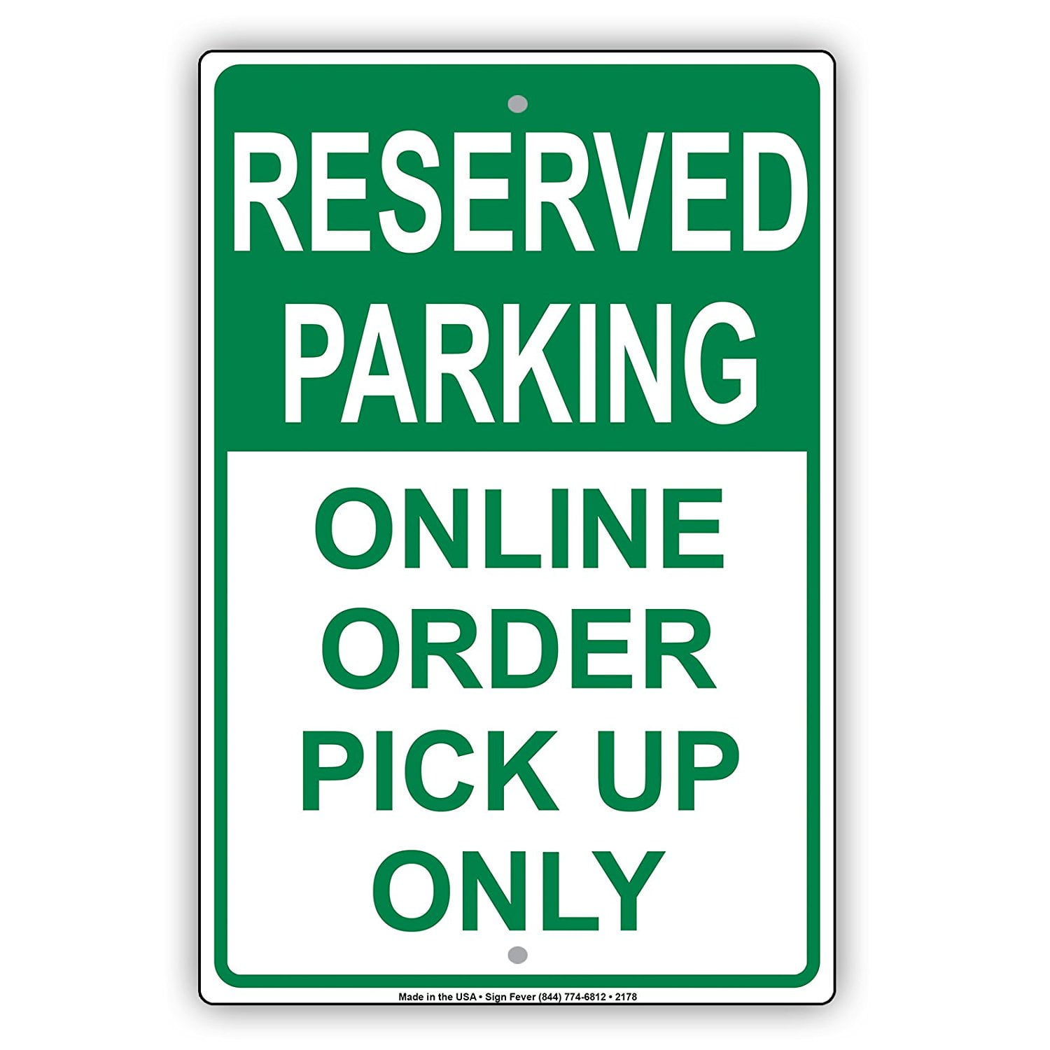 Reserved Parking Online Order Pick Up Only Alert Caution Warning Notice ...