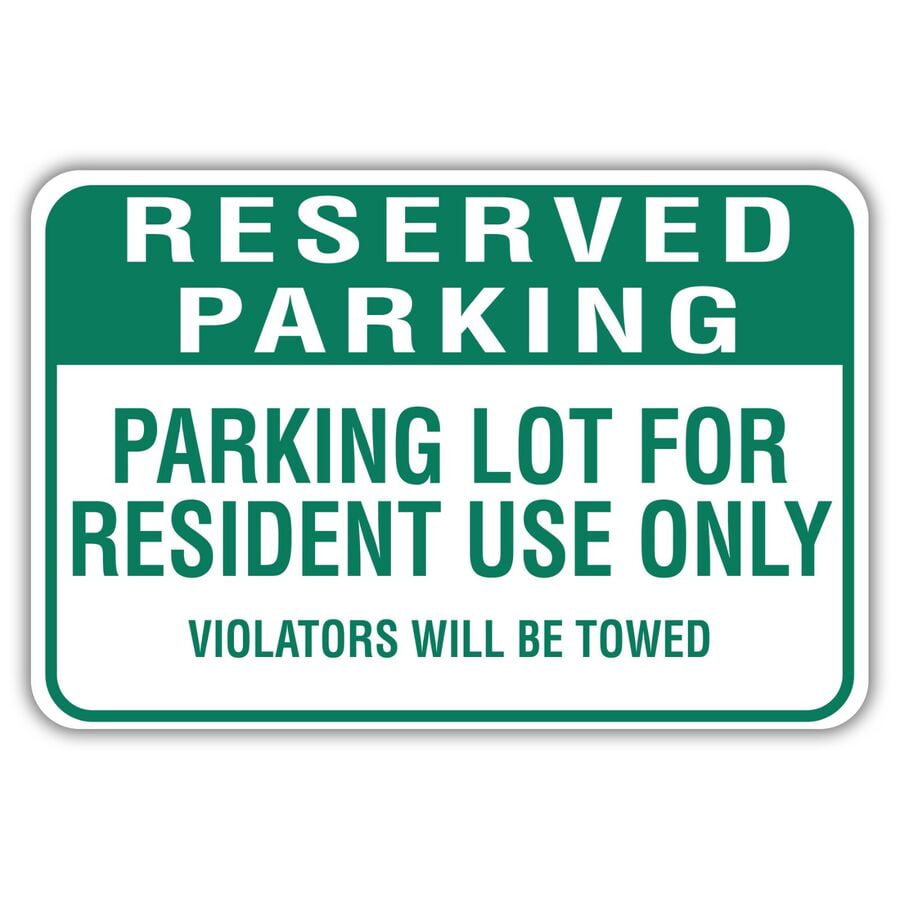 Reserved Parking Parking Lot For Resident Use Only Metal Aluminum Sign ...
