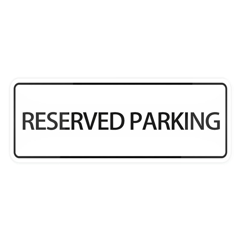 Reserved Parking Sign, 10 X 3 Inch Acrylic Plastic Sign With Symbols ...