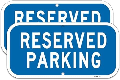 Reserved Parking Sign 2 Pack, 12 x 6 Inches, Rust Free Aluminum, UV ...