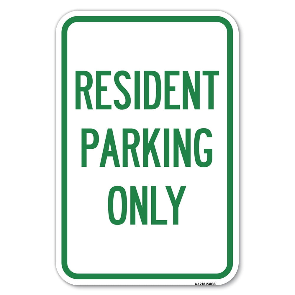 Reserved Parking Sign Resident Parking Only | 18" X 24" Heavy-Gauge ...