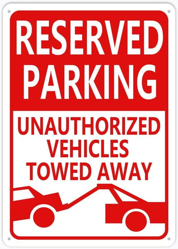 Reserved Parking Vehicles Towed Sign Outdoor Metal Sign - 12 X 8 Metal ...