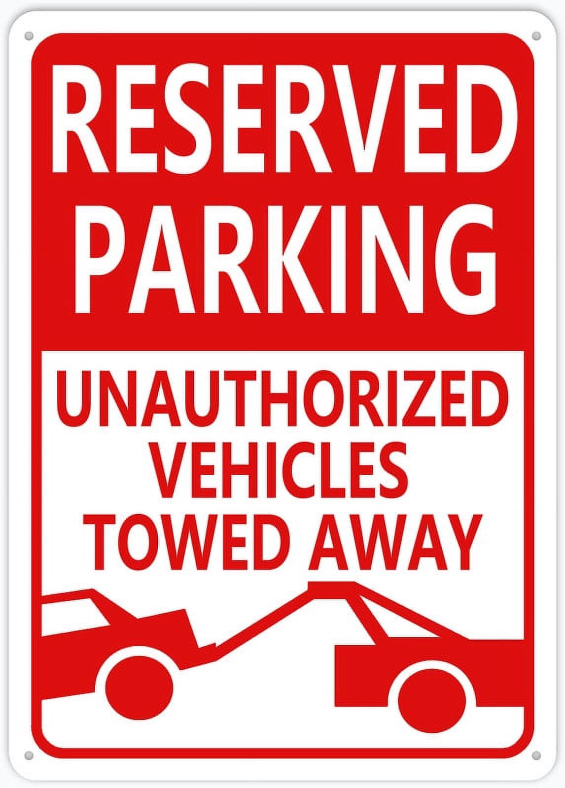 Reserved Parking Vehicles Towed Sign Outdoor Metal Sign - 12 X 8 Metal ...