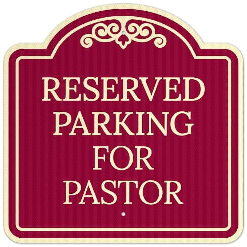 Reserved Parking for Pastor Décor Sign, Burgundy Dark, 24x24 Inches ...