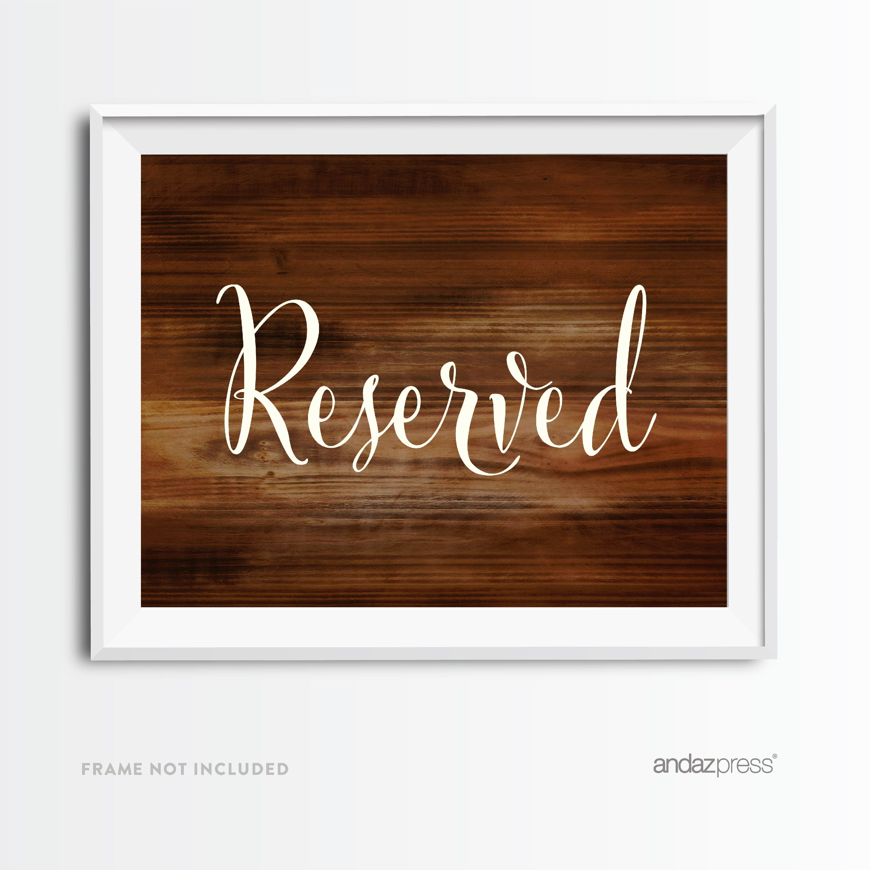 Reserved Rustic Wood Wedding Party Signs - Walmart.com