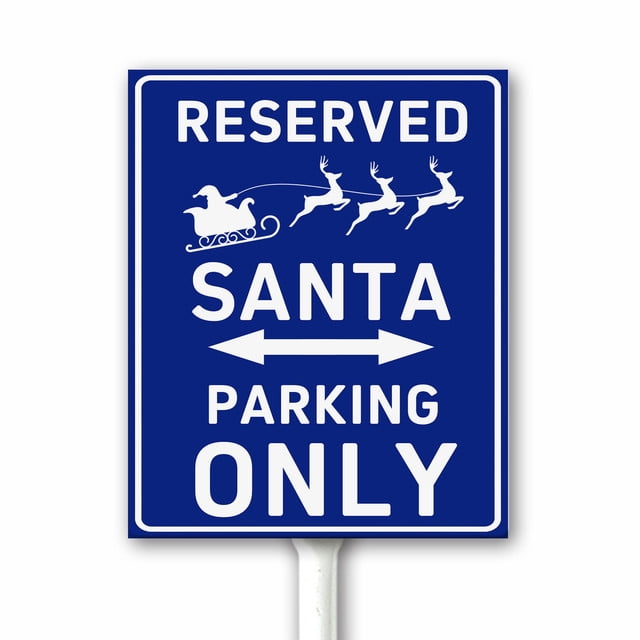 Reserved Santa Parking Only Funny Christmas Outdoor Sign Holiday Yard ...