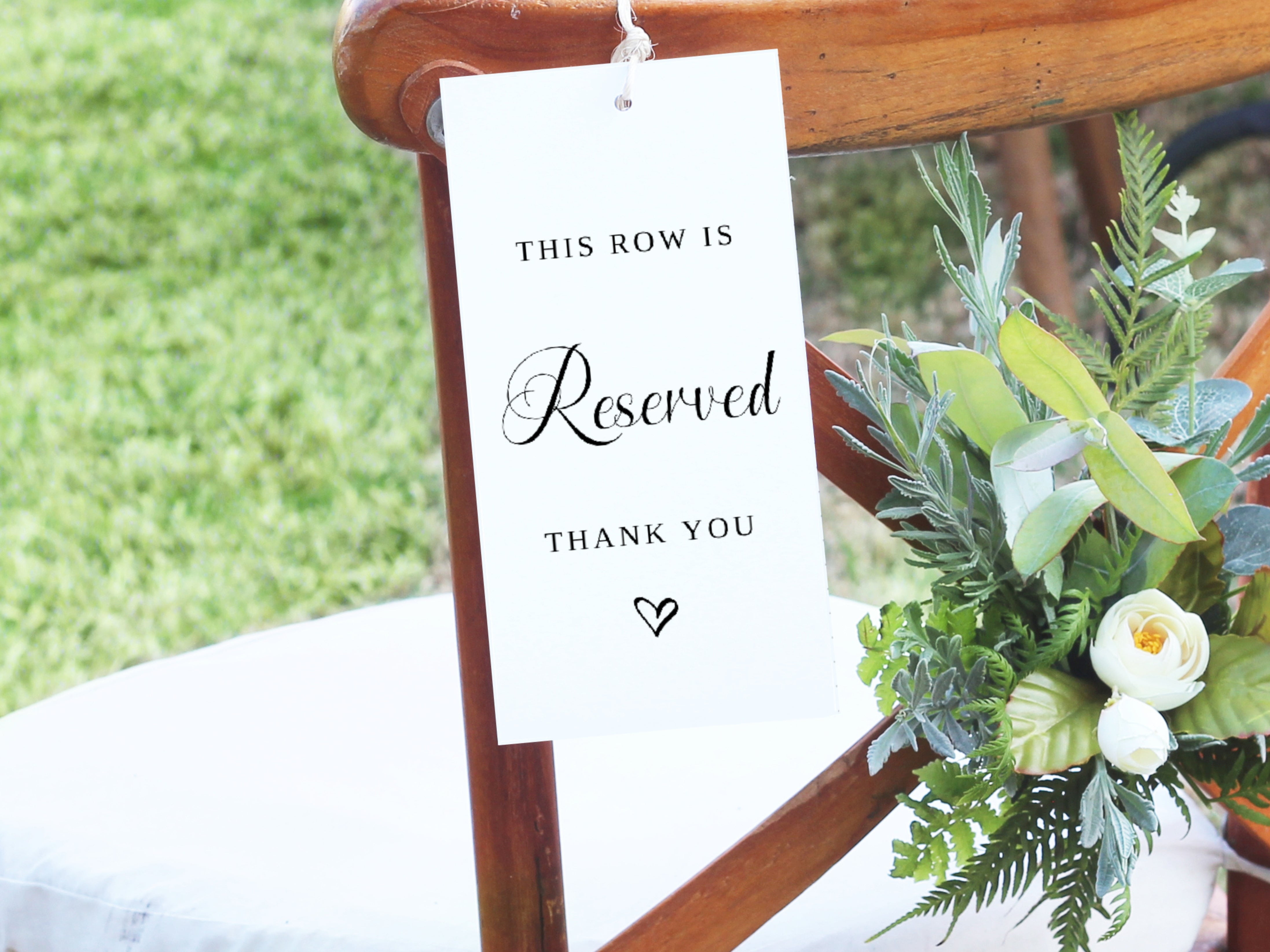 Reserved Seating Sign, Wedding Signage, Celebration of Life, Funerals ...