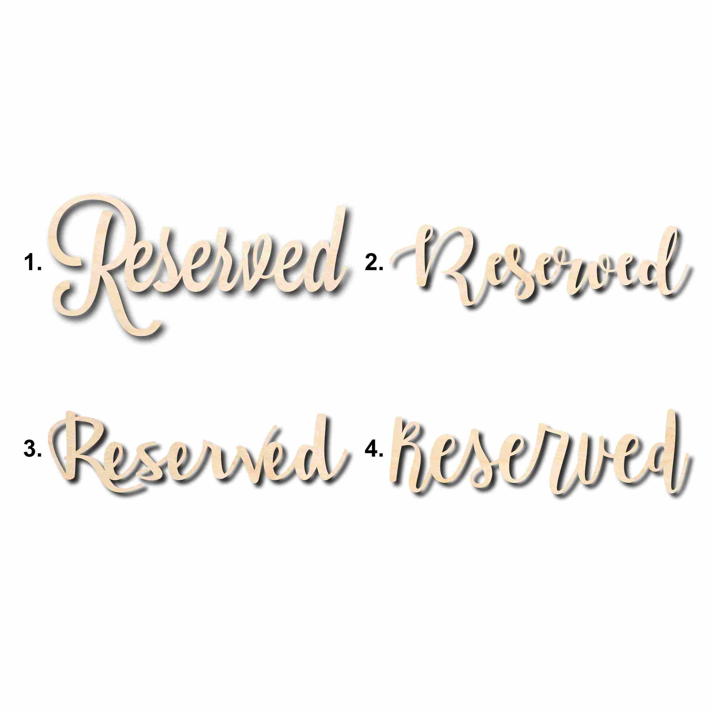 Reserved Sign Unfinished Wood Cutout Home Decor DIY Option 4- 24" Wide ...