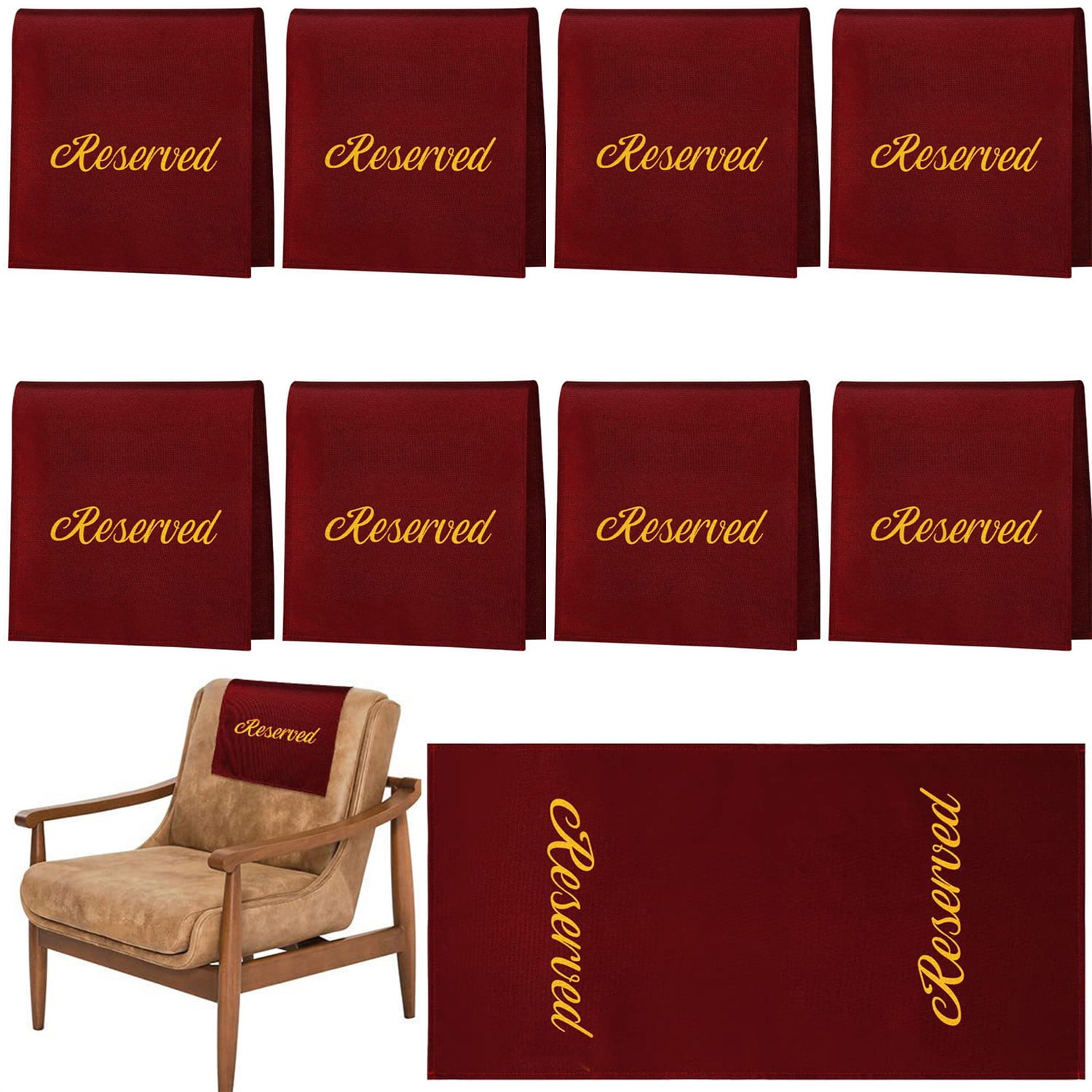 Reserved Signs for Pews,Happon 12 Pieces 22 inch Reserved Pew Cloths ...