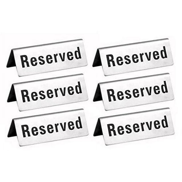 Reserved Table Signs 4.75x1.75 - 6 Pack - Walmart.com