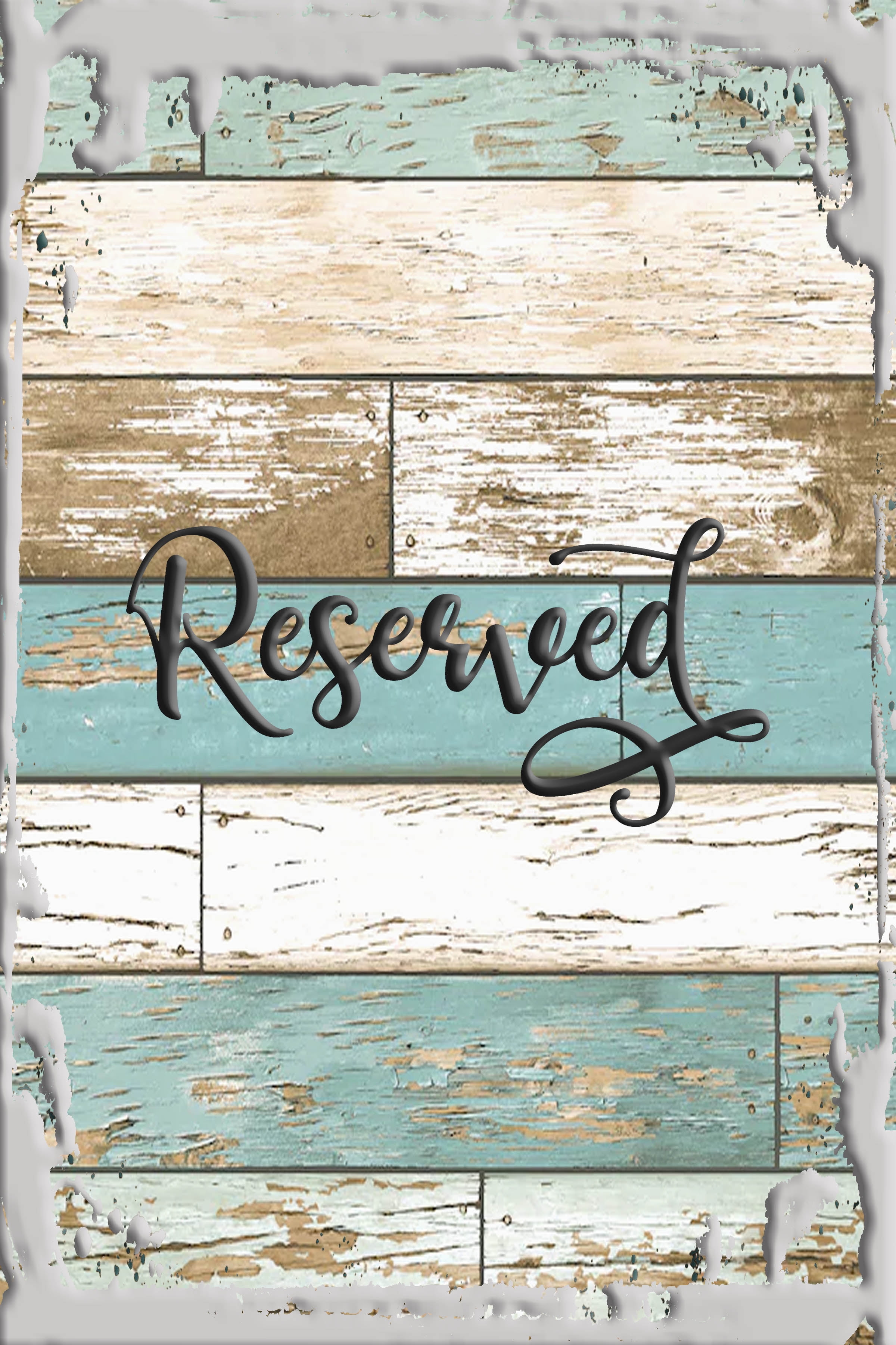 Reserved cursive table seating wedding love couple marriage White Wall ...