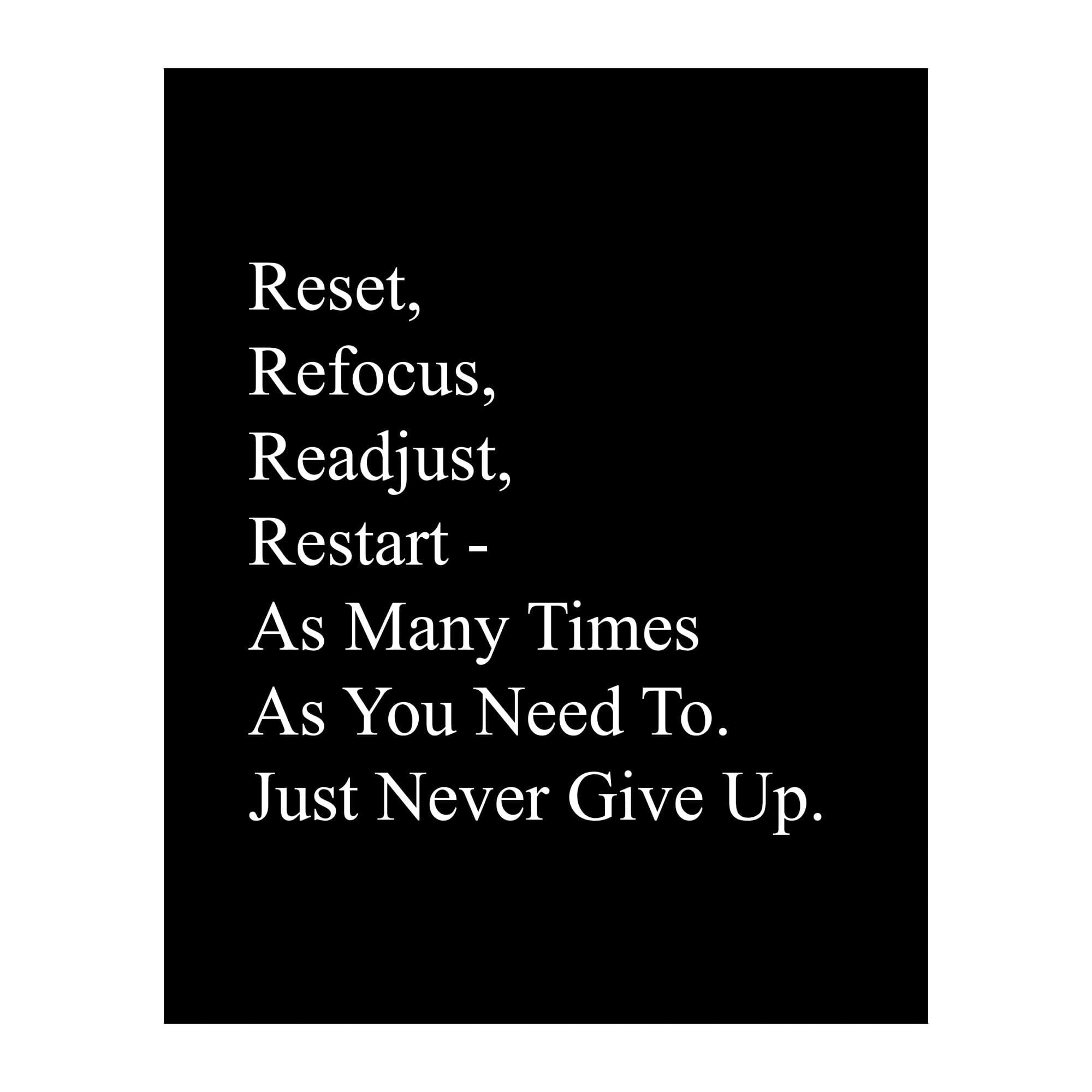Reset, Refocus - Motivational Wall Decor Pictures for Living Room ...