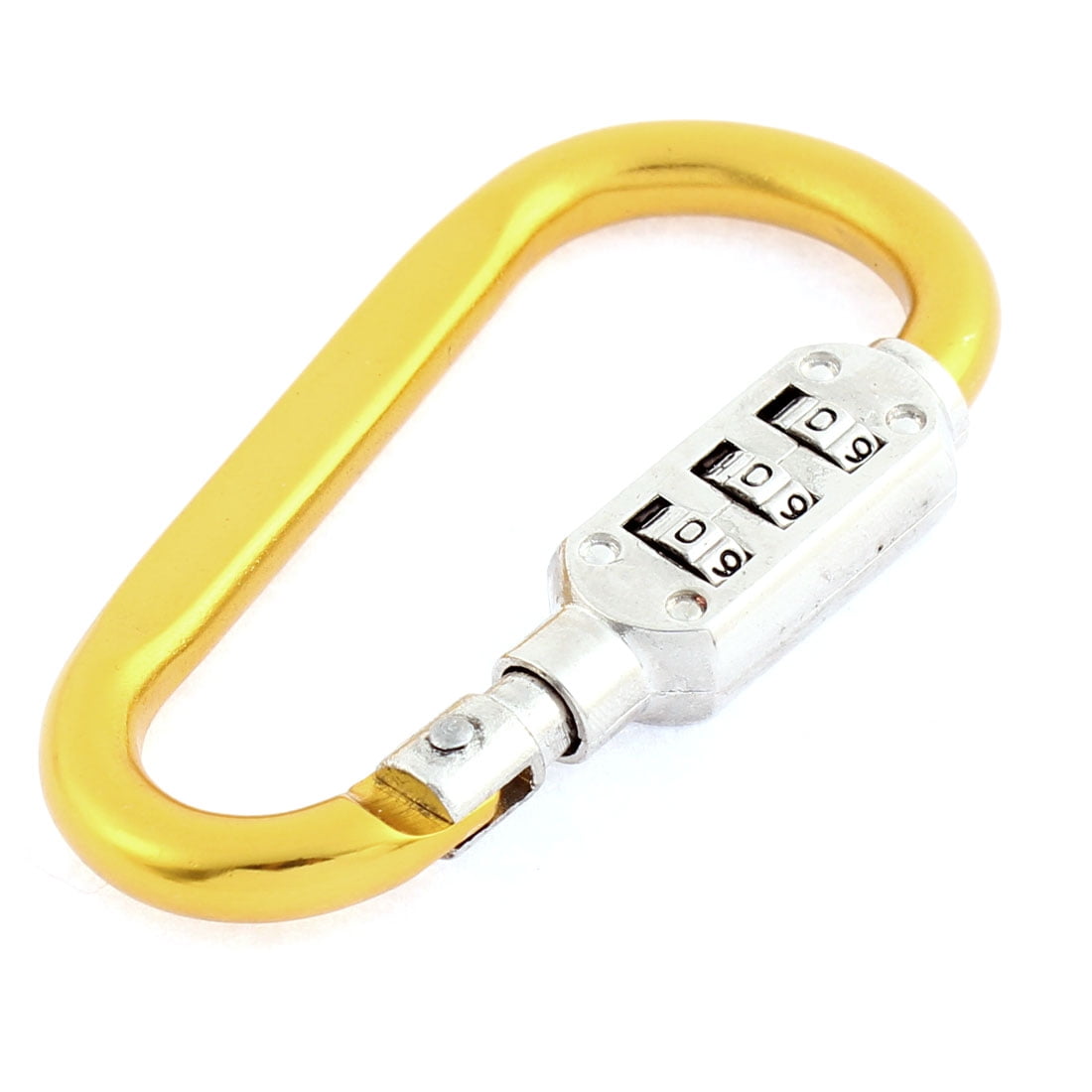 Resettable Combination Number 3 Digit Padlock Carabiners Hook - Walmart.com