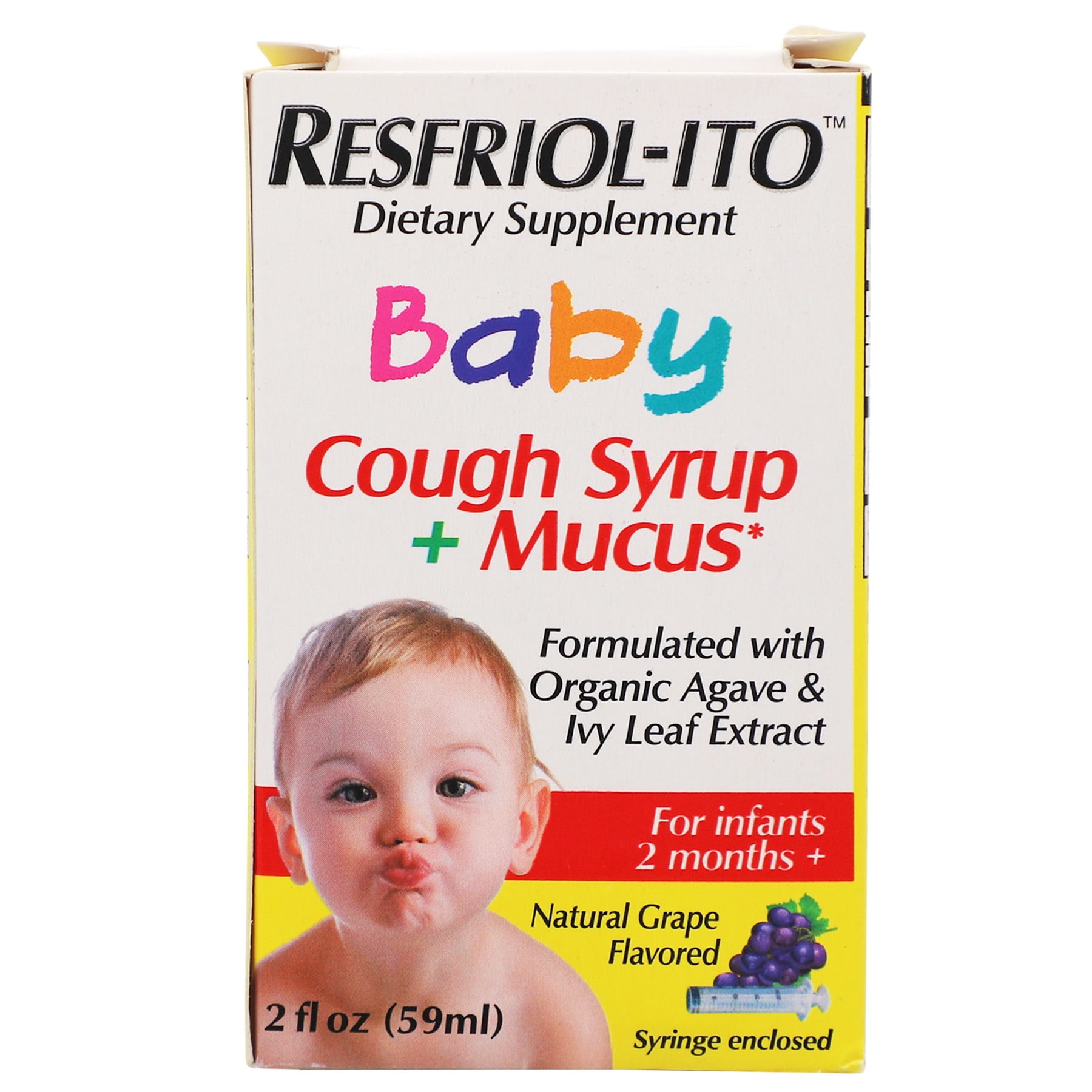 Resfriol-ito Baby Cough Syrup, Mucus Relief, Grape Flavor, 2 fl oz ...