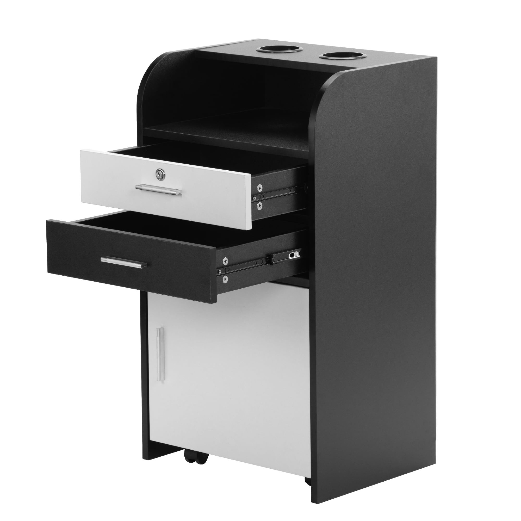 Reshable Salon Styling Station Cabinet, Barber Equipment with 4 Wheels ...