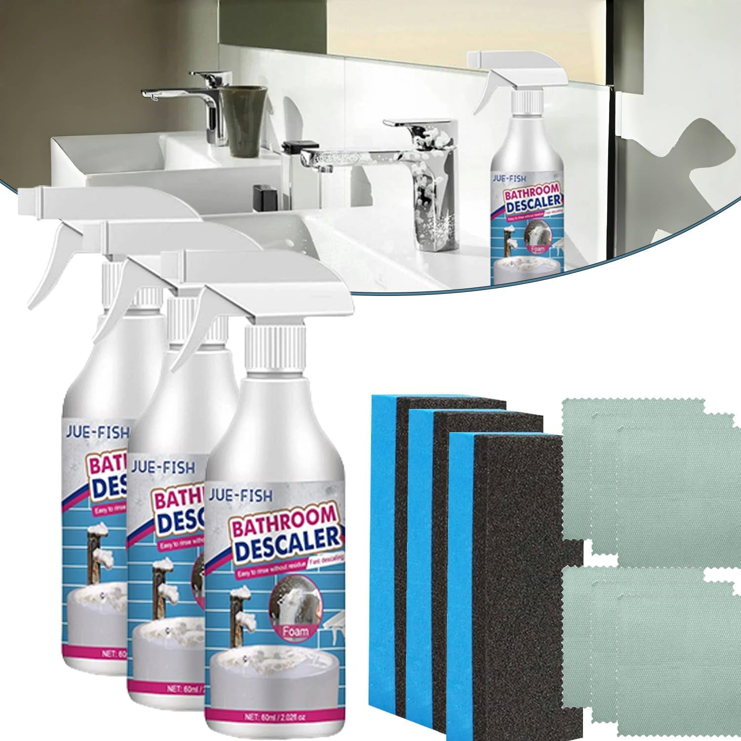 Reshline Foam Cleaner, Bathroom Descaler Foam Cleaner, All Purpose ...