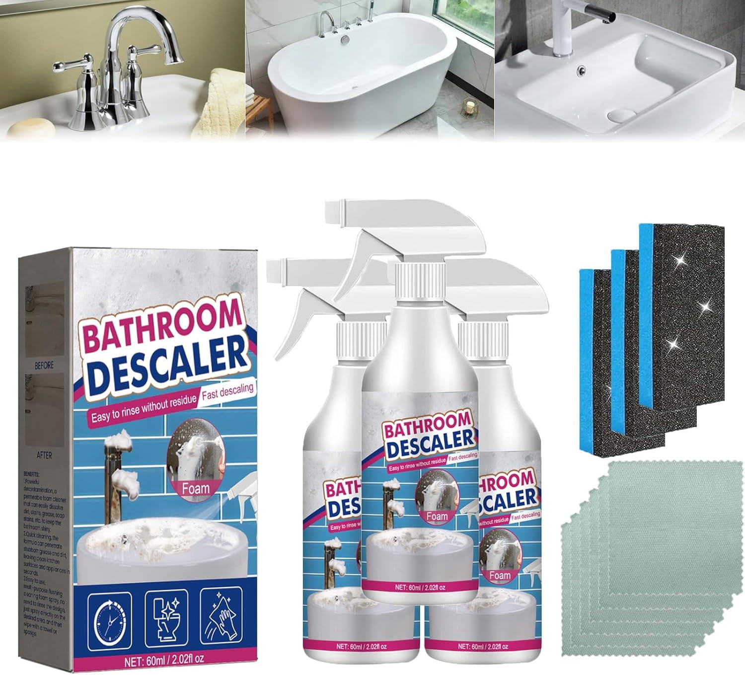 Reshline Foam Cleaner, Reshline Bathroom Descaler Foam, Bathroom ...