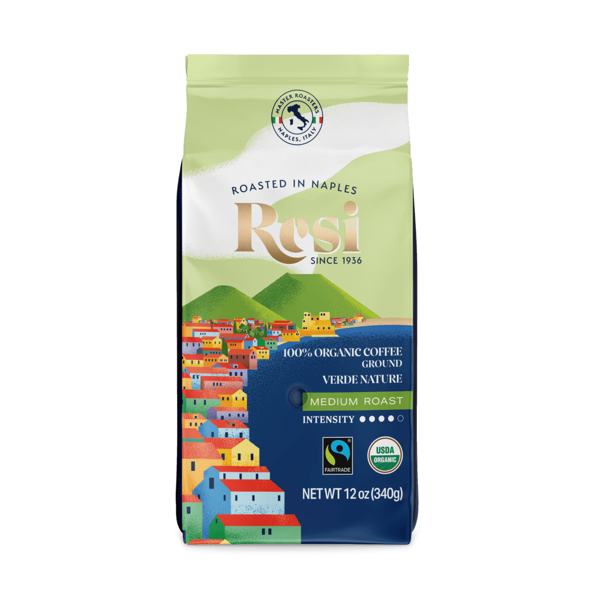 Resi Coffee, Verde Nature, 100% Organic Ground Coffee, Medium Roast ...