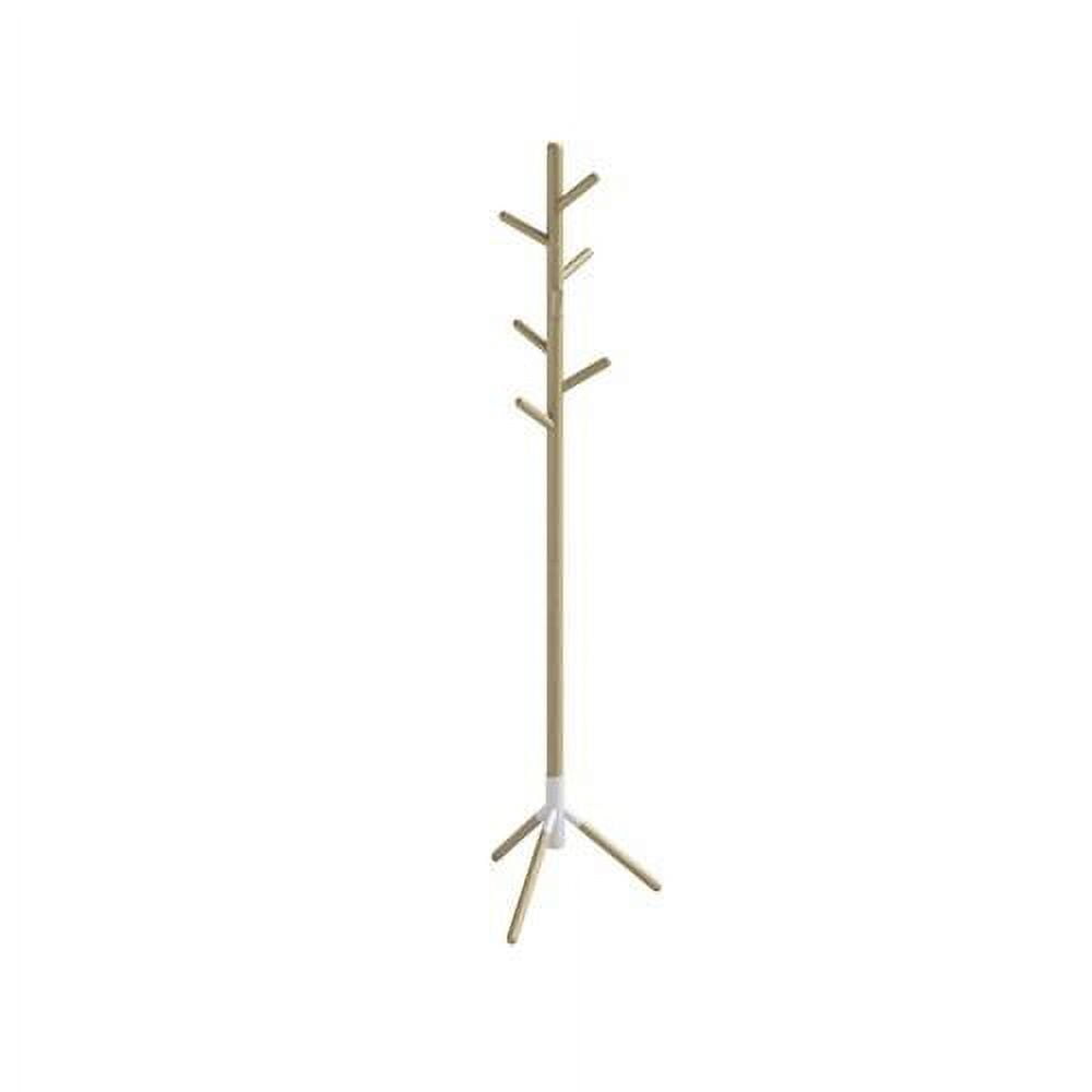 Safco Standing Coat Tree Garment Rack, 8 Hook , Wood, White Coat Rack ...
