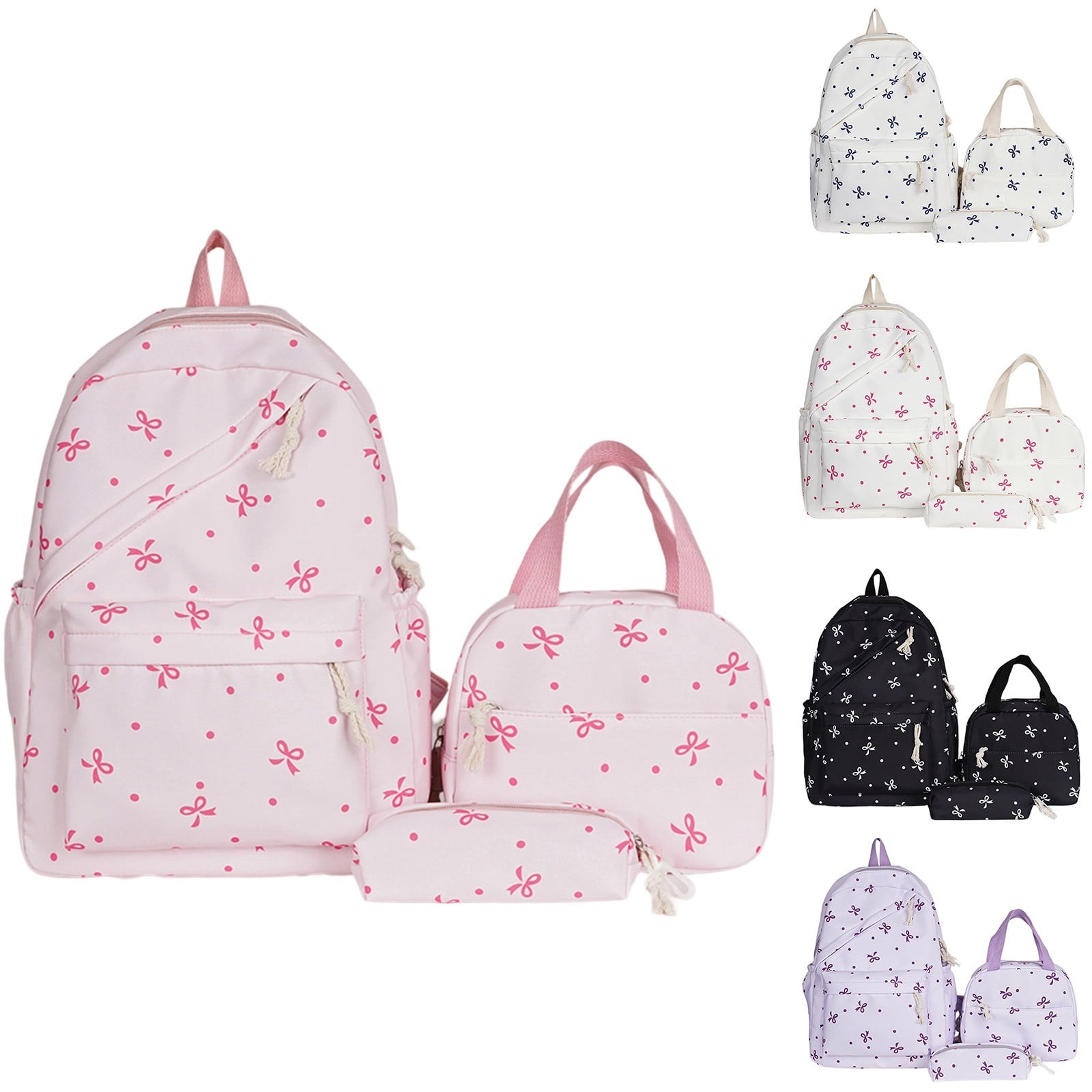 Resicozy Bow Backpack 3pcs Set for Womens, Backpack with Bows, College ...
