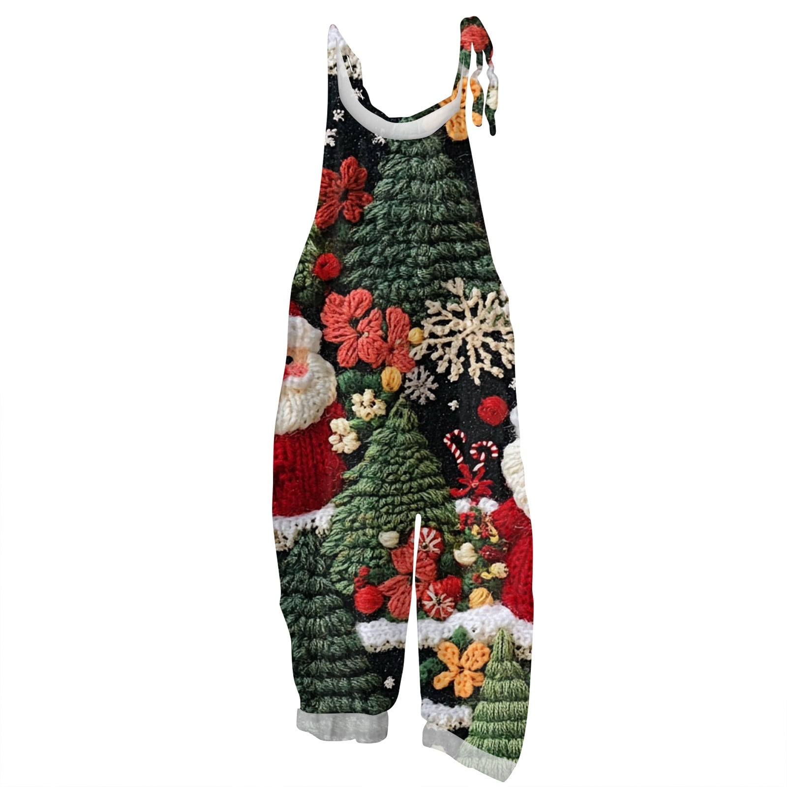 Resicozy Christmas Linen Overalls for Women Xmas Snow Print Holiday ...