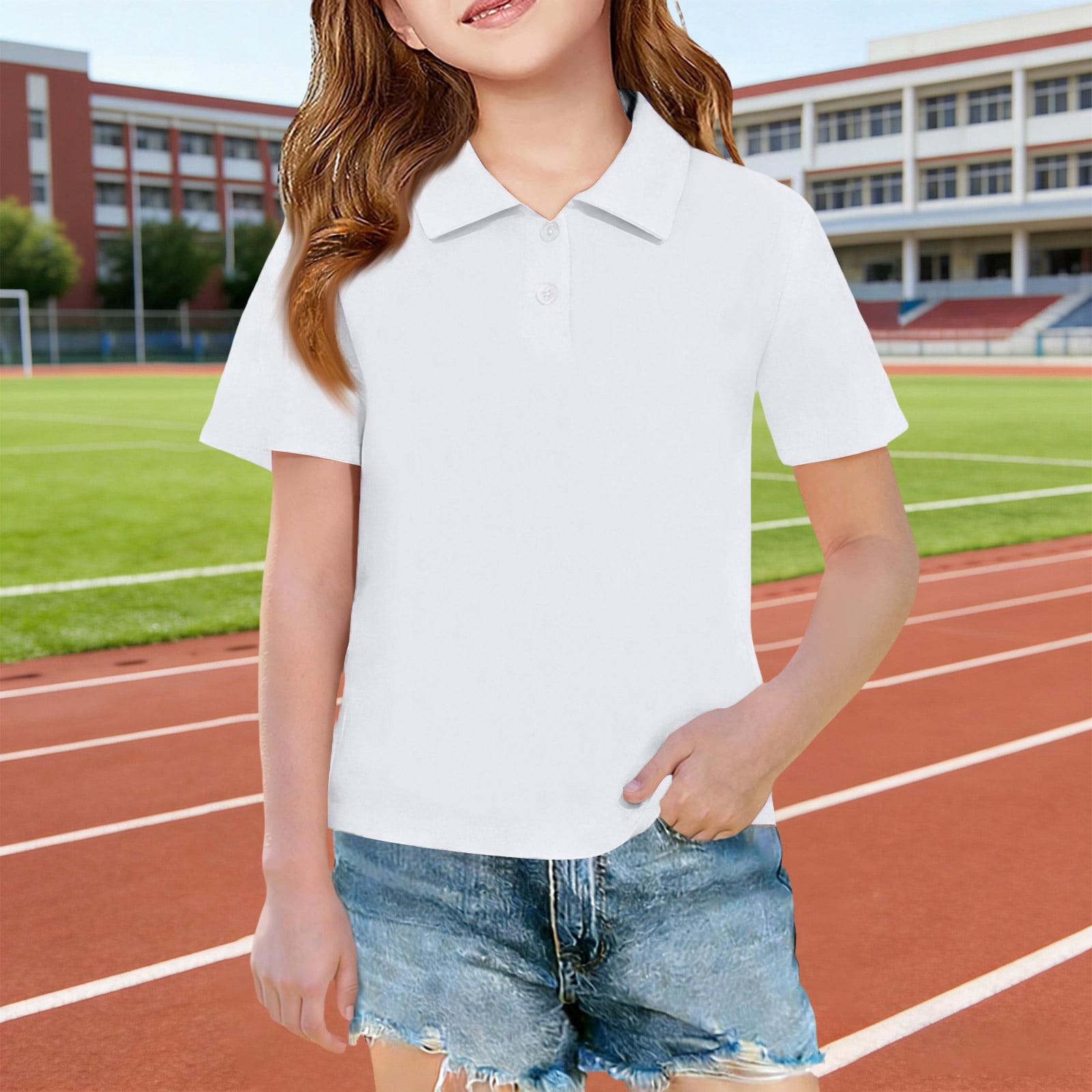 Resicozy Girls Short Sleeve Polo Shirts 2026 Button Down Spring Summer ...