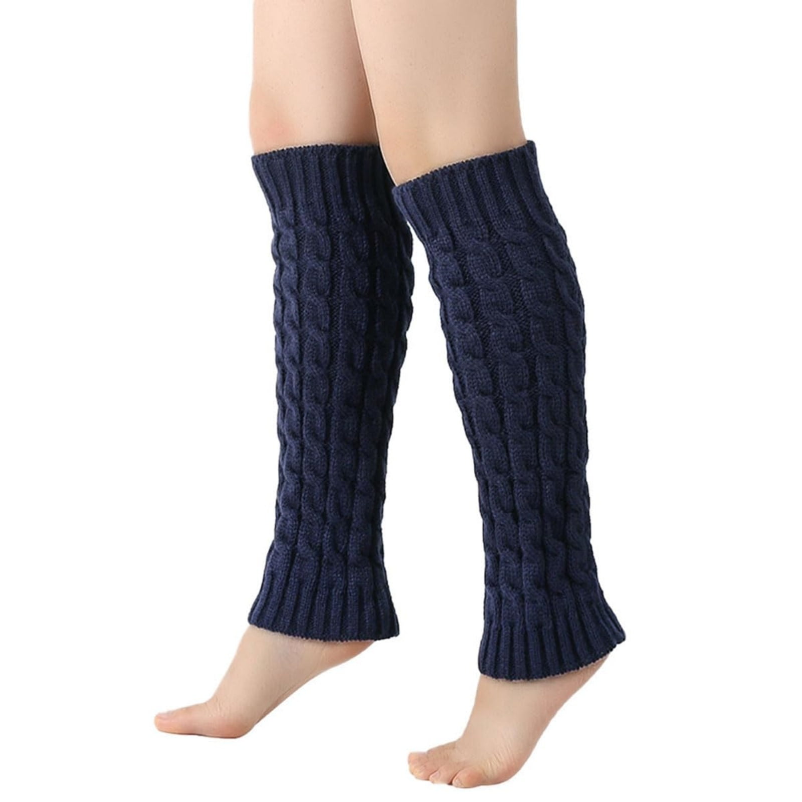 Resicozy Leg Warmers for Women Solid Color Knee High Cable Knit Warm ...