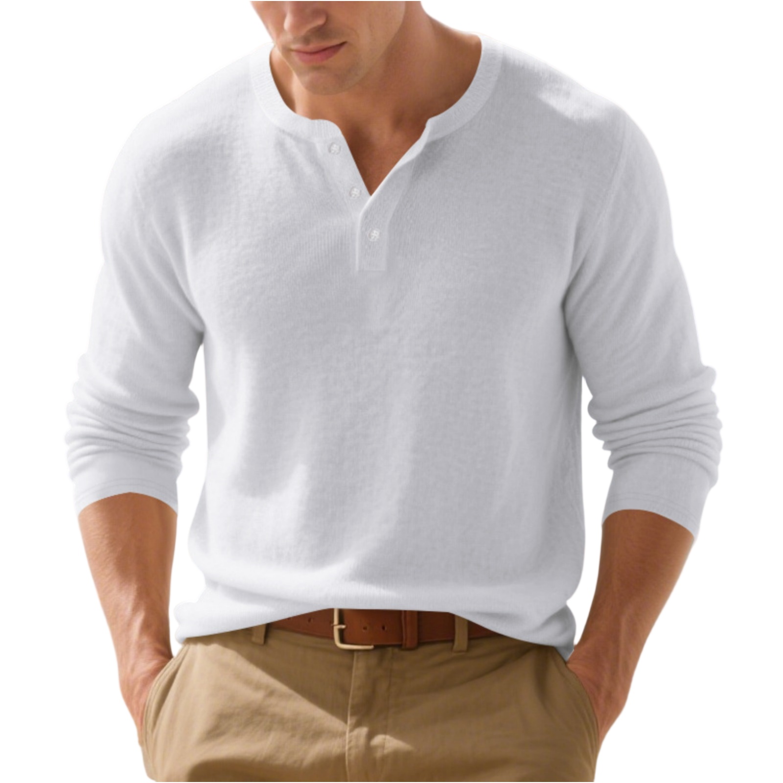 Resicozy Men's Henley Shirts Long Sleeve T-Shirts Lightweight Fashion ...