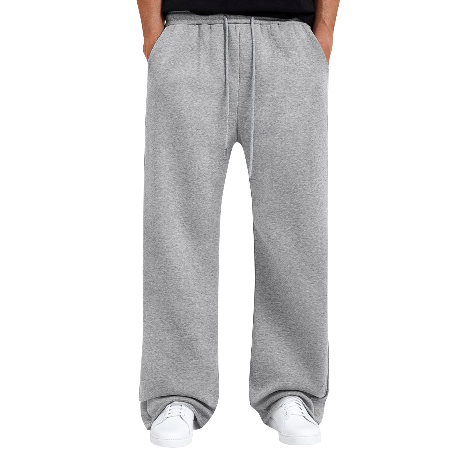 Resicozy Mens Baggy Sweatpants Drawstring Waist Uncuffed Wide Leg ...