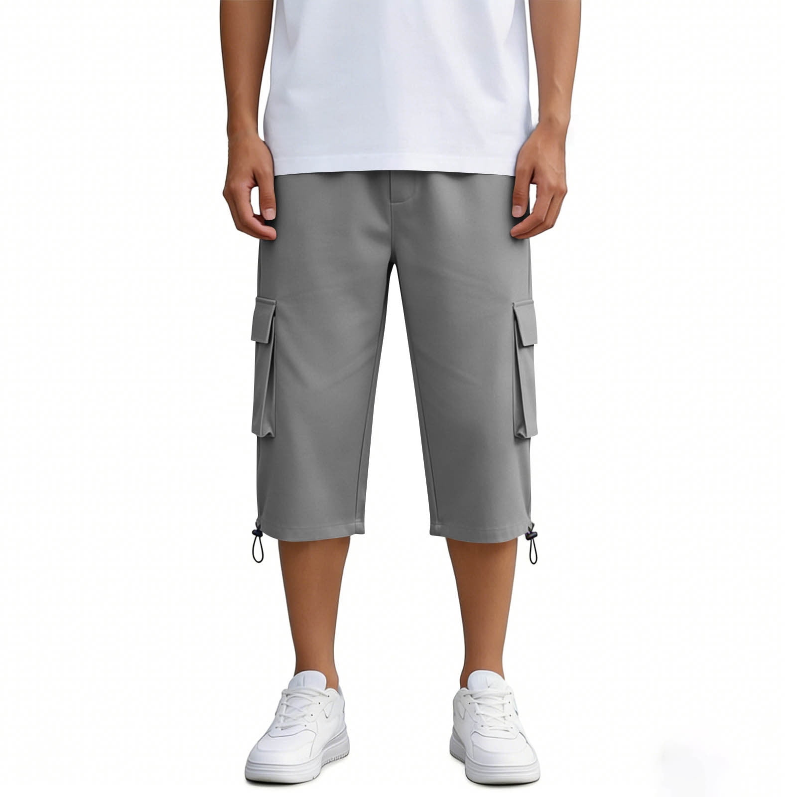 Resicozy Mens Cargo Capri Pants Below Knee Relaxed Fit Capri Cargo ...
