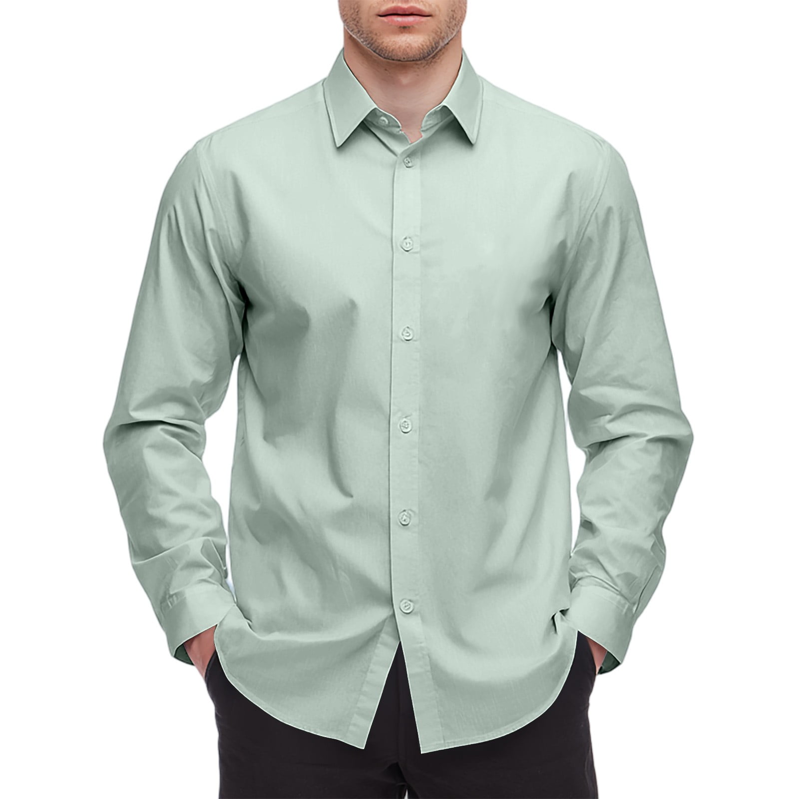 Resicozy Mens Dressy Shirts Long Sleeve Button Down Blouses Classic ...
