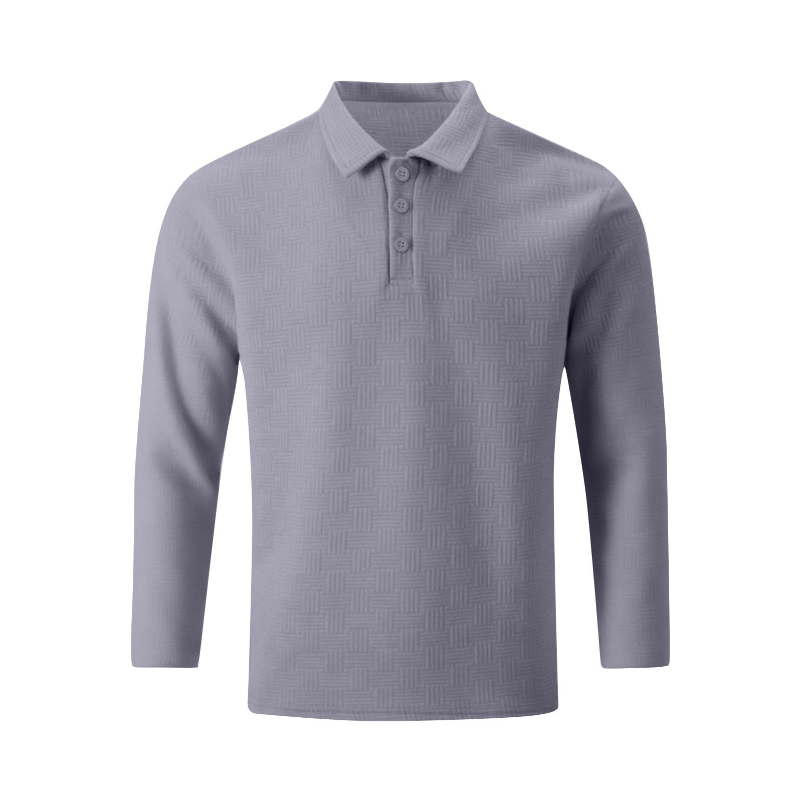 Resicozy Mens Long Sleeve Polo Shirts Button Casual Solid Color Tee ...