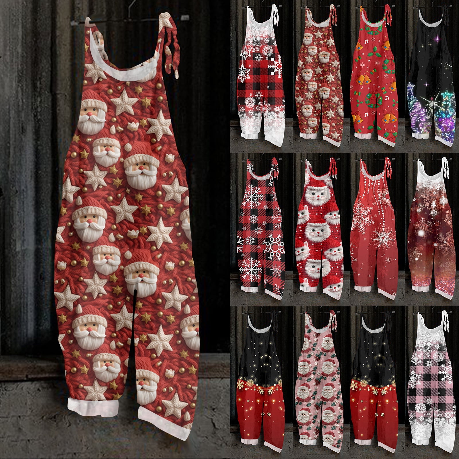 Resicozy Plus Size Christmas Linen Overalls for Woman 2025 Trendy ...