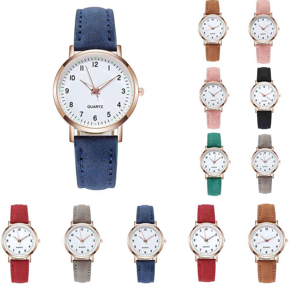 Resicozy Watches for Women with Leather Strap Casual Quartz Movement ...