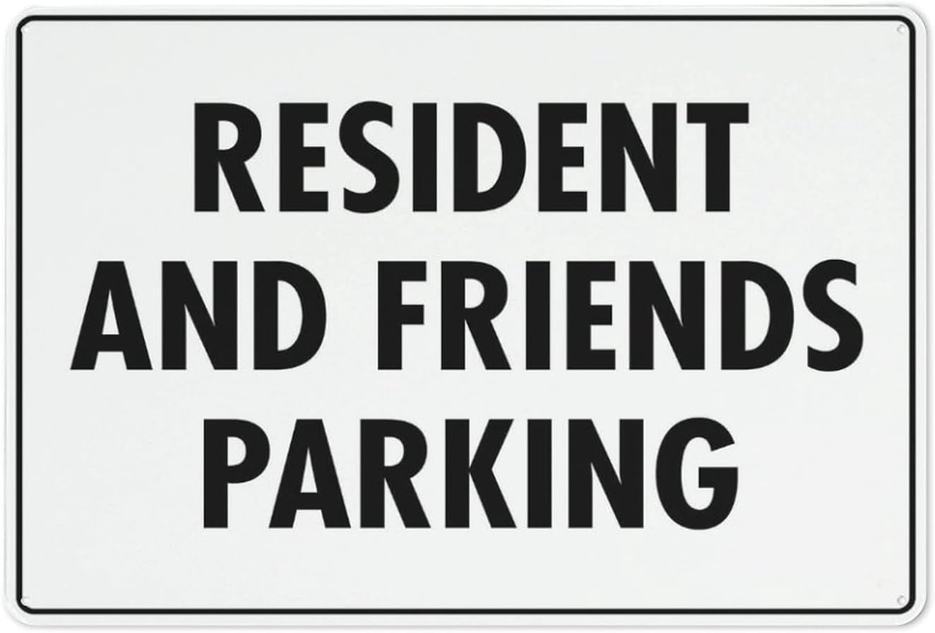 Resident And Friends Parking Sign 12X8 Inches Metal Aluminum Signs ...