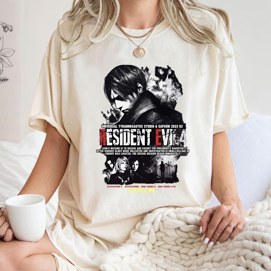 Resident Evil 4 Remake Shirt, Leon Kennedy Capcom Game Tee, Horror ...